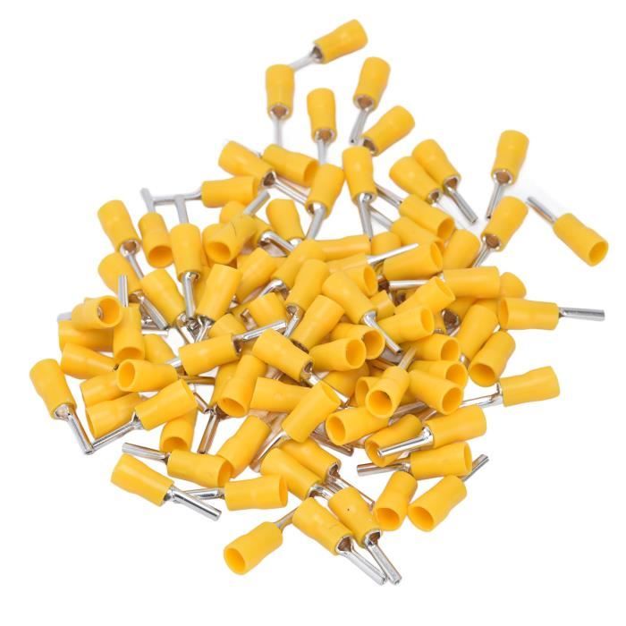 EJ.life virole de sertissage 100Pcs Ferrule 12-10 AWG Kit de connecteur de borne de fil à sertir ...