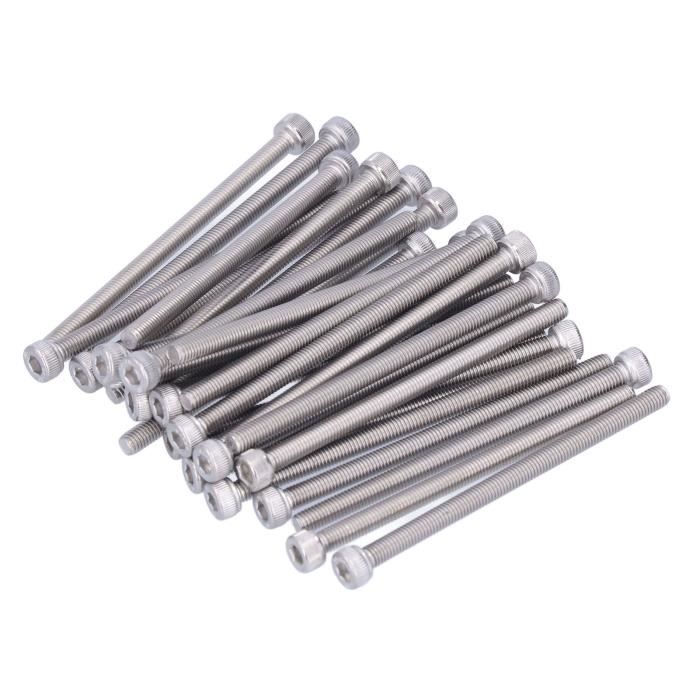 EJ.life Vis à tête hexagonale M5 30 pièces M5 tête cylindrique à six pans creux demi‑dent vis A2 ...