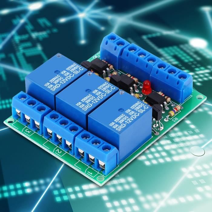 MSA Module De Relais À 3 Canaux Retard Off Module De Relais 10A 12V Cc ...