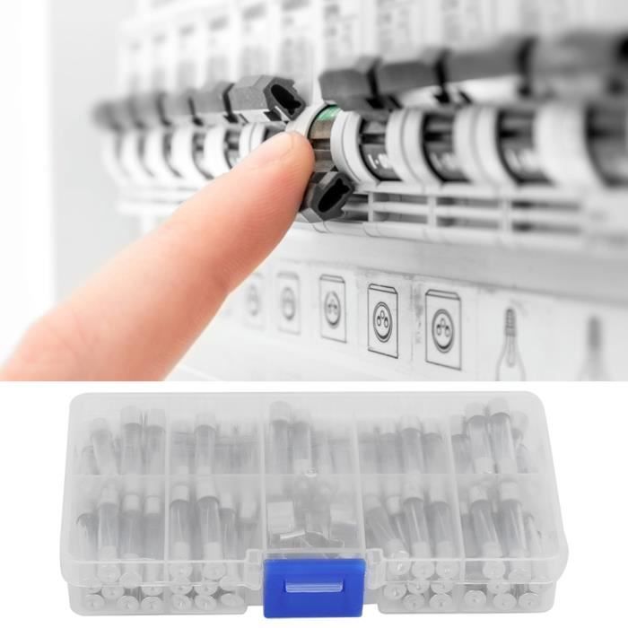 GOTOTOP Fusible en verre 82Pcs 6x30mm 250V 0.5A ~ 30A Fusible en tube de verre avec porte ...