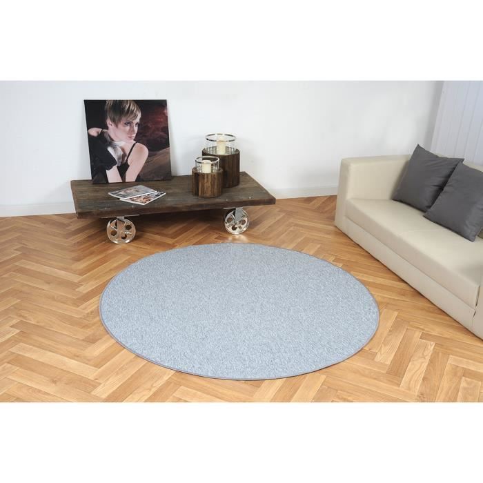 Tapis bouclé Toronto gris rond [200 cm rund] - Cdiscount Maison