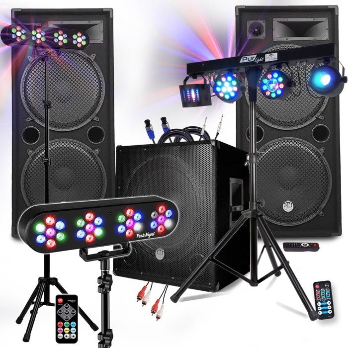 Pack SONO BM SONIC MEGA BASSES 3200W Caisson/Subwoofer bi-amplifié 18 ...