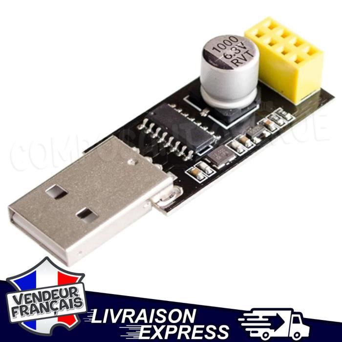 MODULE USB VERS ESP8266 01S SERIAL WIRELESS WIFI ESP-01S ARDUINO ...