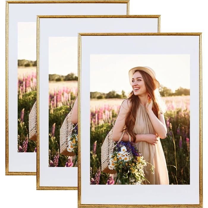 Cadre Photo New Gold En Résine Format 15X21 (Lot De 3) - Vitre En Verre ...