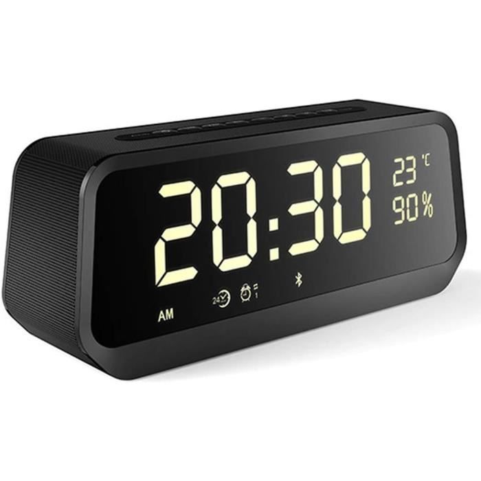 Réveil LED Bluetooth sans fil avec miroir et affichage de la ...
