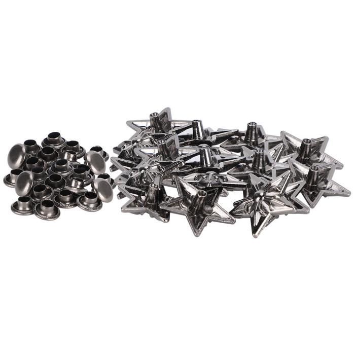 VINGVO Star Rivets Stud 50 ensembles étoile Rivets goujon vis cuir ...