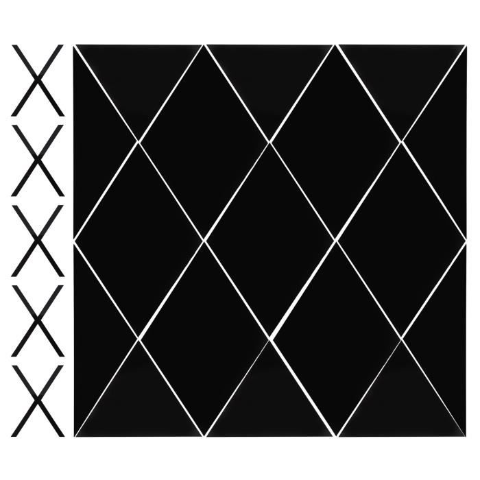 YUH Sticker mural DIY autocollant miroir acrylique losange pour la ...