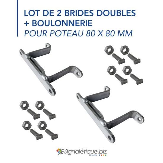 Bride de fixation pour poteau Bride simple ou double avec boulonnerie ...