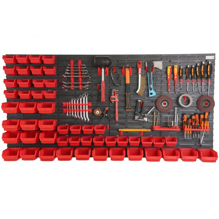 TABLEAU MURAL D'ATELIER D'OUTILS 160x80cm + 51 POIGNÉES DE POUBELLE DE ...