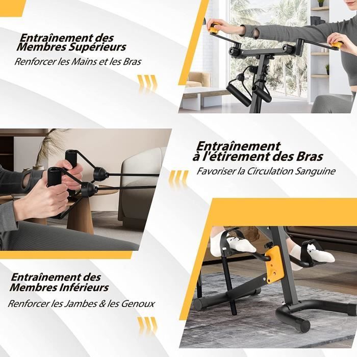 GYMAX Exerciseur à Pédales Pliable avec 9 Hauteur Réglable, Vélo d ...