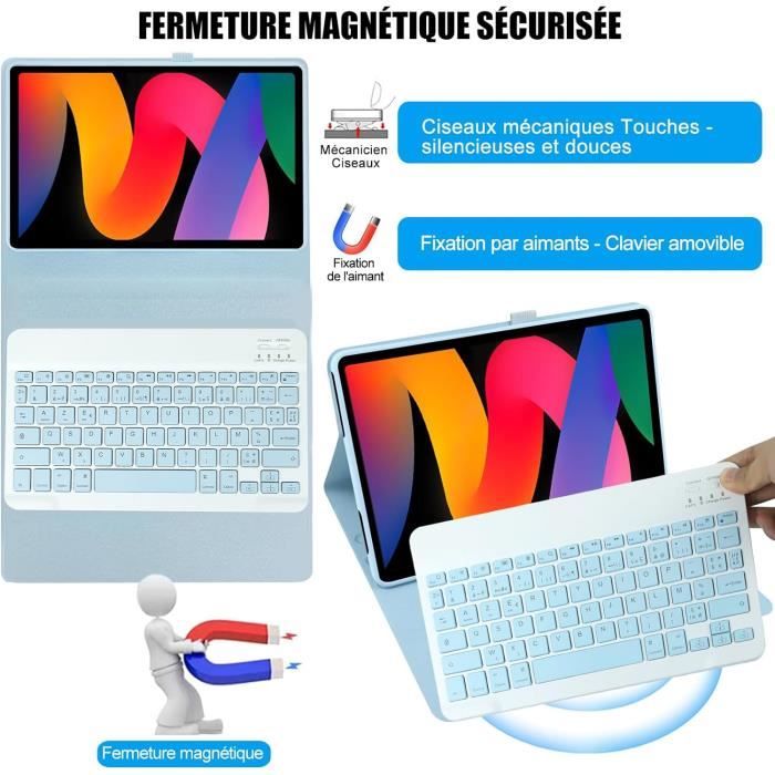 Clavier Pour Redmi Pad Se Avec Coque, Azerty Clavier Bluetooth, Magnétique Coque, Redmi Tablet ...