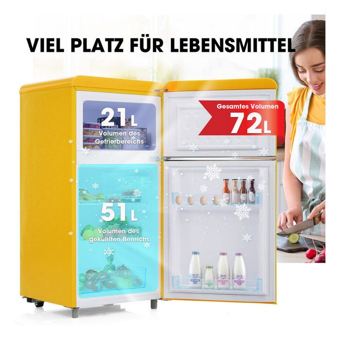 Réfrigérateur 72 litres 51L+21L, réfrigérateur à double porte avec ...