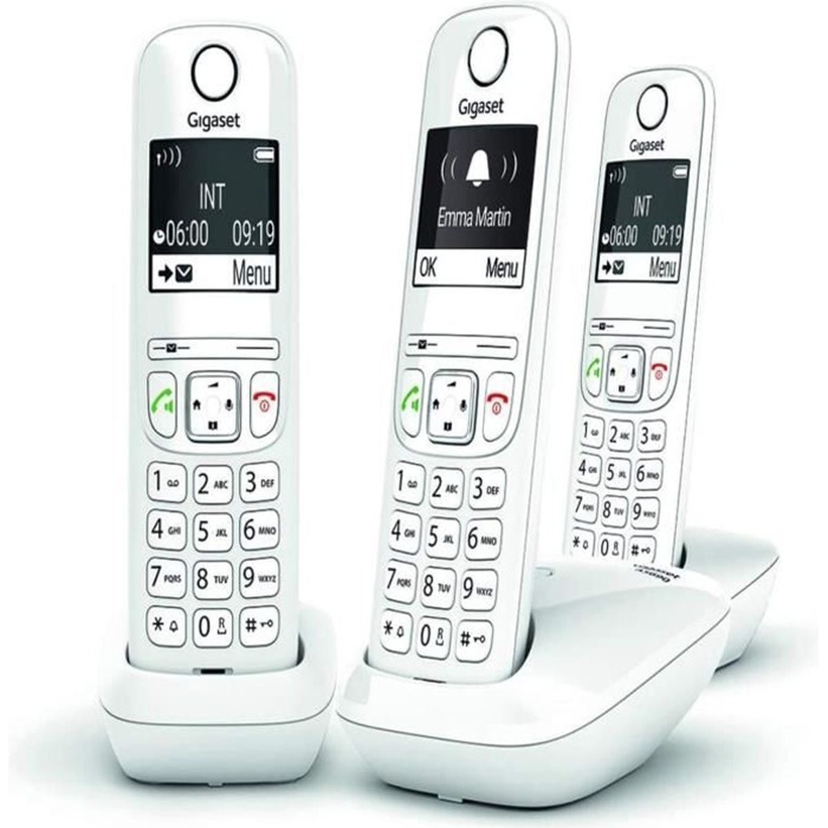 Gigaset AS690A Trio - Téléphone fixe sans fil avec répondeur - 3 ...