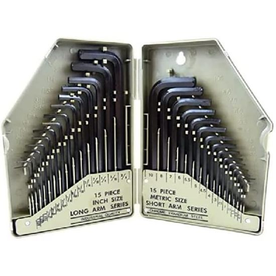 Jeu de clés hexagonales 30pc Jeu de clé Allen hexagonale métrique ...