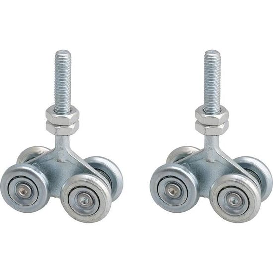 Lot 2 Roulettes Acier Rail Coulissant H4-3 Argenté - Cdiscount Bricolage