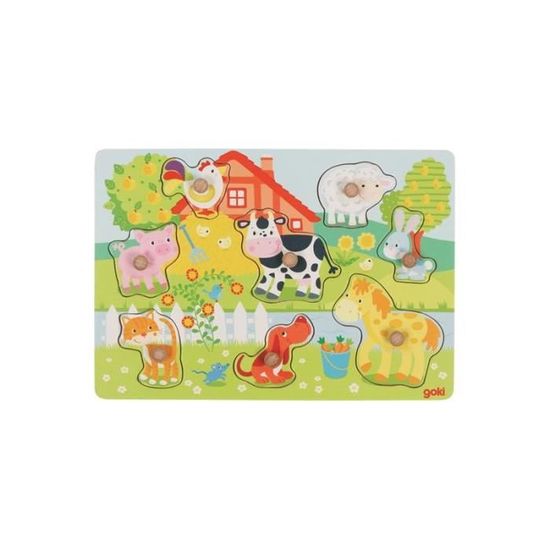 Puzzle en bois - NO NAME - Ogeo - 8 ou 9 pièces - Thèmes animaux - Pour ...