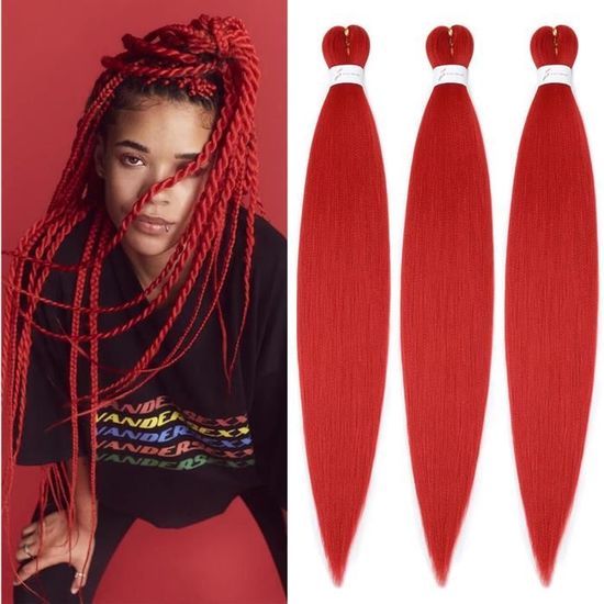 Easy Braid Rajout Cheveux Tresses Rouge 20 pouces 3Packs Natural Hair ...