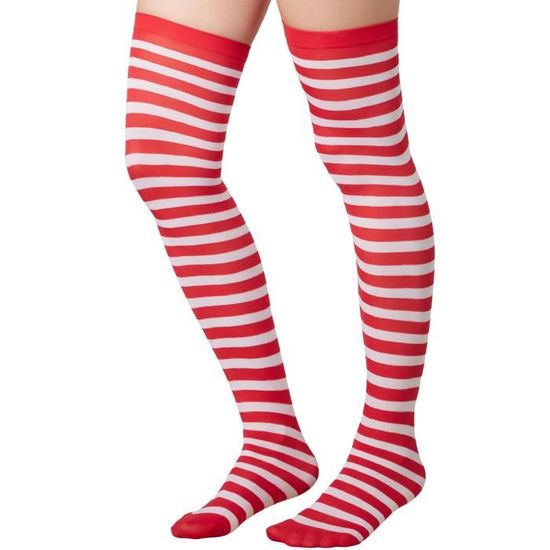 TECTAKE Chaussettes montantes à rayures rouges et blanches - Cdiscount ...
