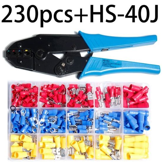 COSSE ELECTRIQUE,230pcs HS-40J--Pince à sertir, connecteur de bornes, anneau de pelle électrique ...
