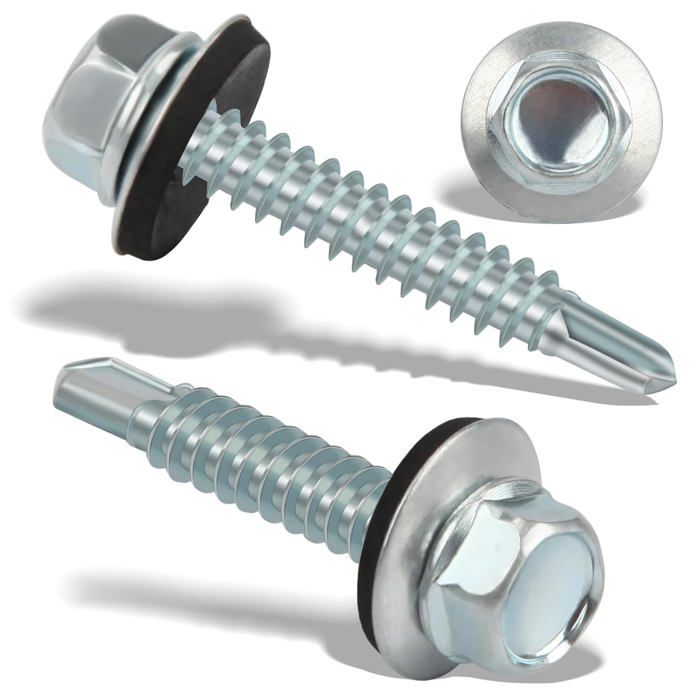 80 Vis Toiture 4,8x35mm Inox - Autoperforantes Hexagonales avec Joint ...