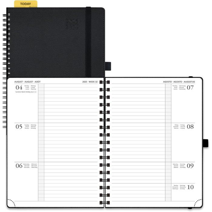 Agenda 2025 2026 Semainier 22 x 16,5 cm D'Août 2025 à Déc 2026, avec ...