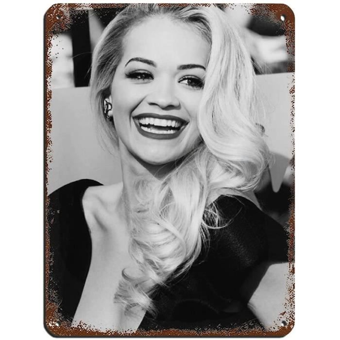 Singer Rita Ora Poster rétro en métal chic Art rétro décoration murale ...