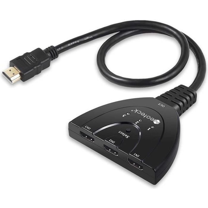 HDMI Switch Multiprise HDMI 3 Entrées 1 Sortie Hub HDMI Adaptateur ...