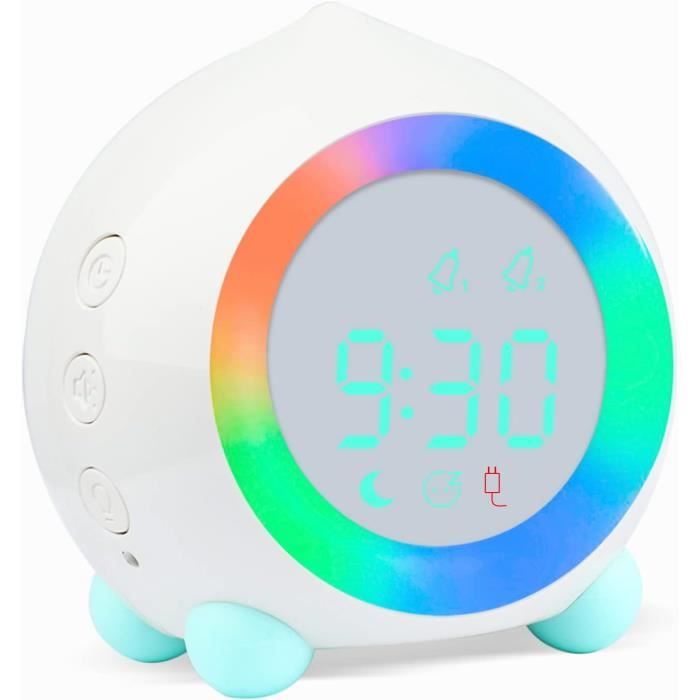 Réveil Enfant Lumineux Led Numerique Lampe Réveil Veilleuse Fille ...
