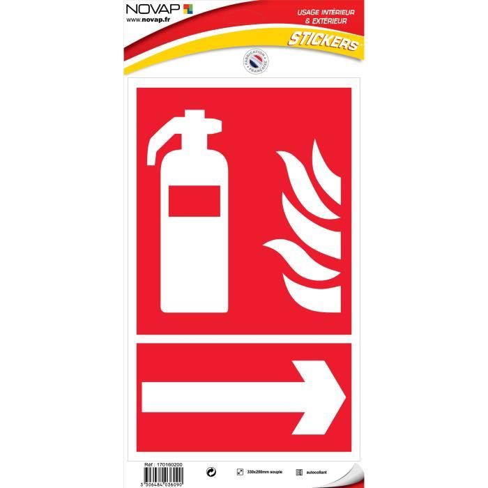 Panneau de signalisation - Vinyle adhésif - Extincteur flèche droite ...