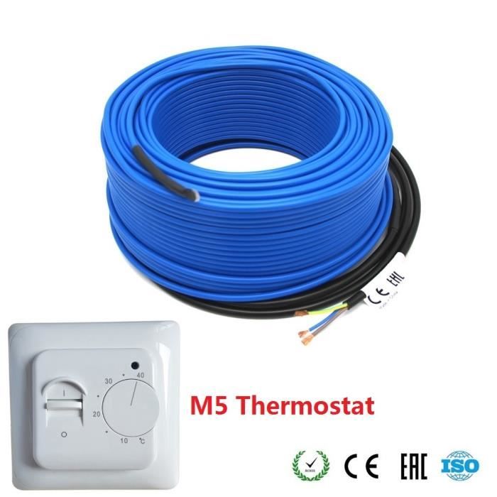 Câble-fil,Fil chauffant 20 W-m, sol stratifié sous carrelage pour allée ...