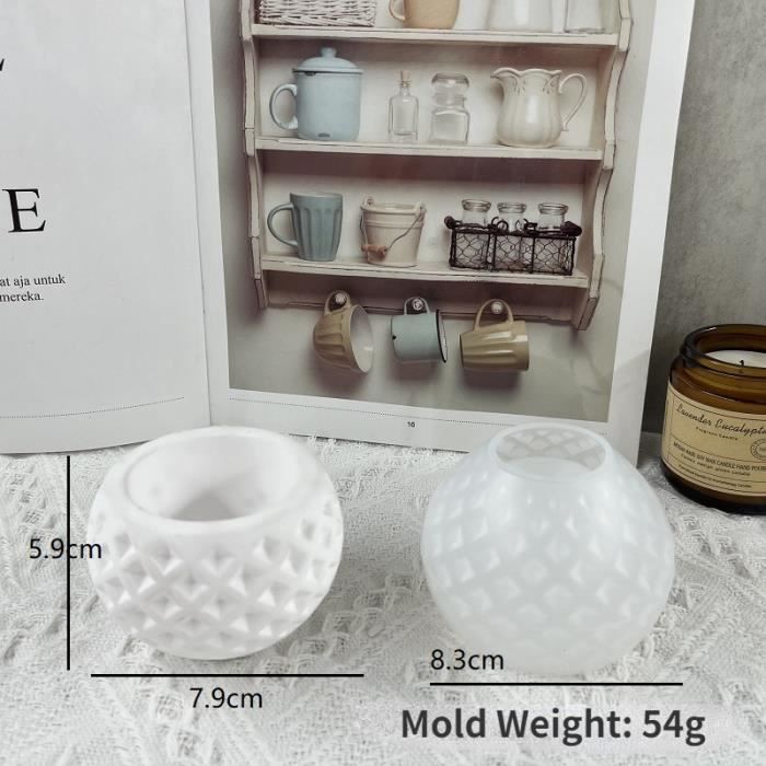 Moule en silicone pour pot de fleurs succulentes, bol rond, moules de ...