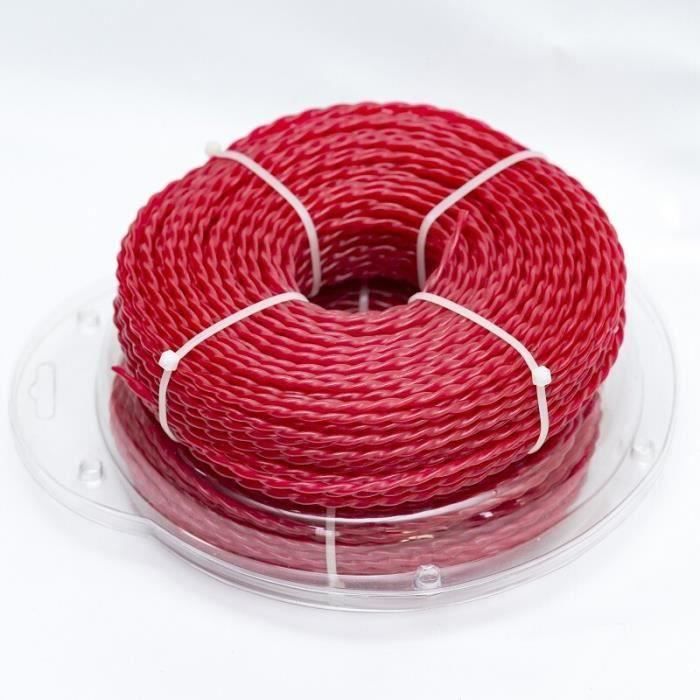Tondeuse,Ligne de coupe à spirale de 3.0MM, cordon torsadé en fil de Nylon pour débroussailleuse ...