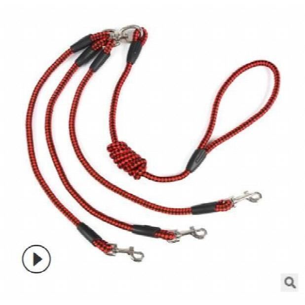 Heavy Duty 3 Way Dog Coupler Leash Splitter Triple No Tangle Nylon Pet ...