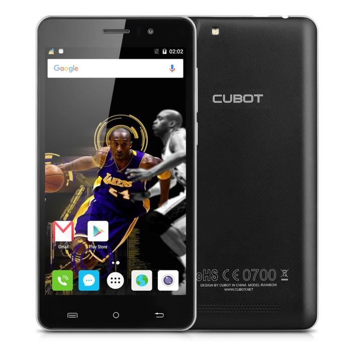 CUBOT Rainbow 5.5” IPS HD 3G Smartphone Telephone Noir Android6.0 ...