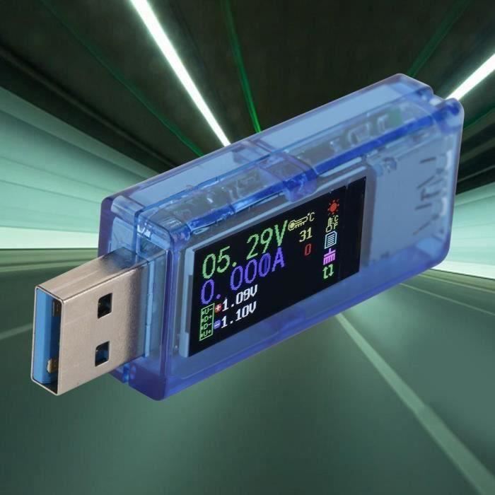 N209852-Testeur USB Multimètre AT34 USB 30 Couleur LCD Voltmètre ...