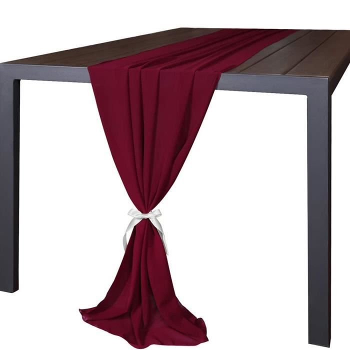 Tableau Runner Fête de mariage Feuille de mousseline Chaise de table ...
