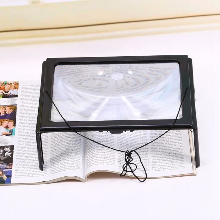 Grande Page A4 Loupe Mains Libres 3x AVEC-Lumière LED Loupe Lecture Gdel minifinker xy23090 ...