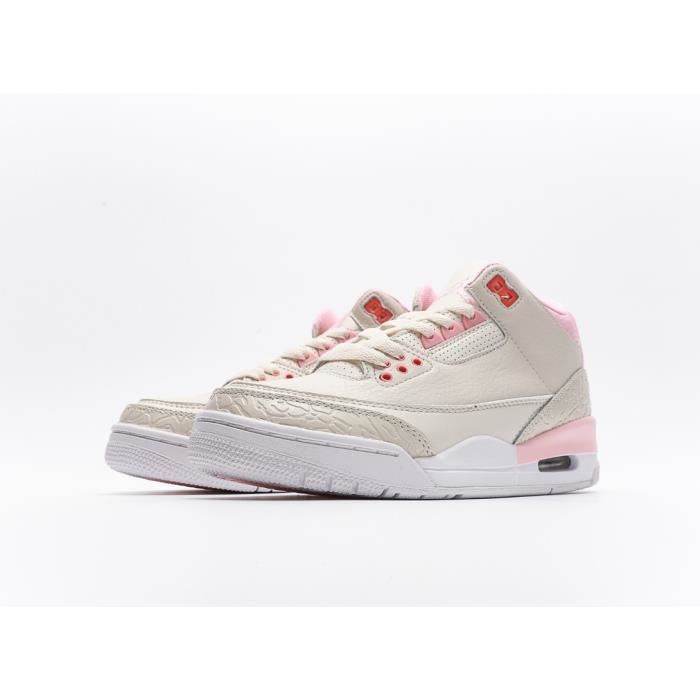 Air Jordan 3 High Baskets Homme Et Femme Blanc rose - Cdiscount Chaussures