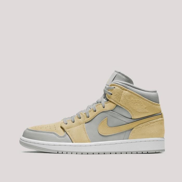 Basket Air-Jordan 1 Mid Mixed Textures Yellow DA4666-001 Pour Hommes et ...