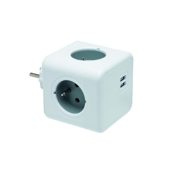 MULTIPRISE CUBE 4 PRISES +2 PORTS USB-A - Cdiscount Bricolage