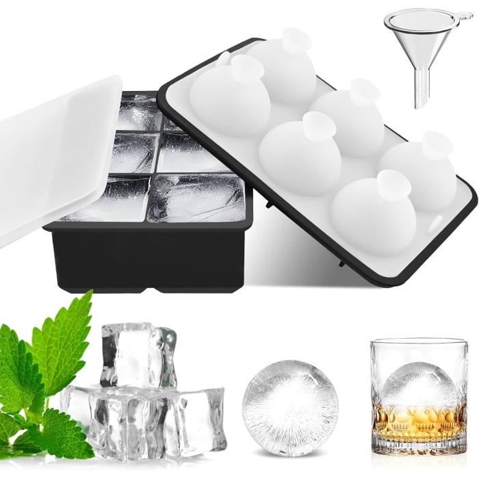 Lot De 2 Bacs À Glaçons En Silicone - Grands Compartiments Avec ...