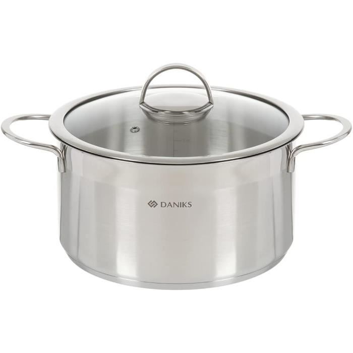 Classic Marmite Inox 24 Cm 5.8 Litres | Faitout Avec Couvercle En Verre ...