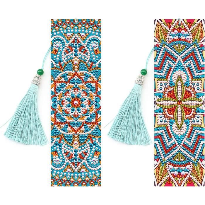 FuninCrea Lot de 2 marque-pages à strass avec pompon, DIY Diamant ...