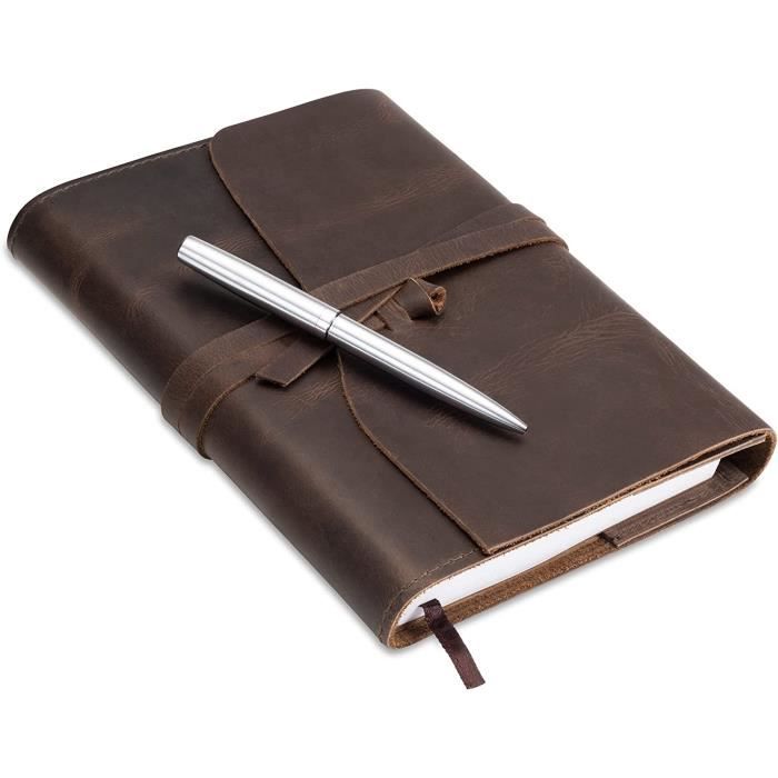 Carnet de Notes Rechargeable, Carnet de Voyage d’Écriture en Cuir avec ...