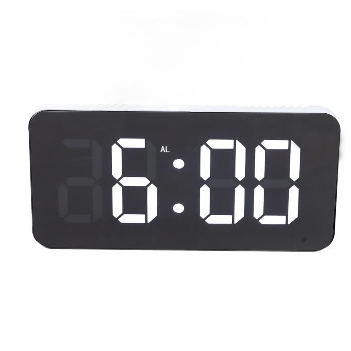 Tbest Réveil automatique Réveil numérique LED Horloge miroir de ...