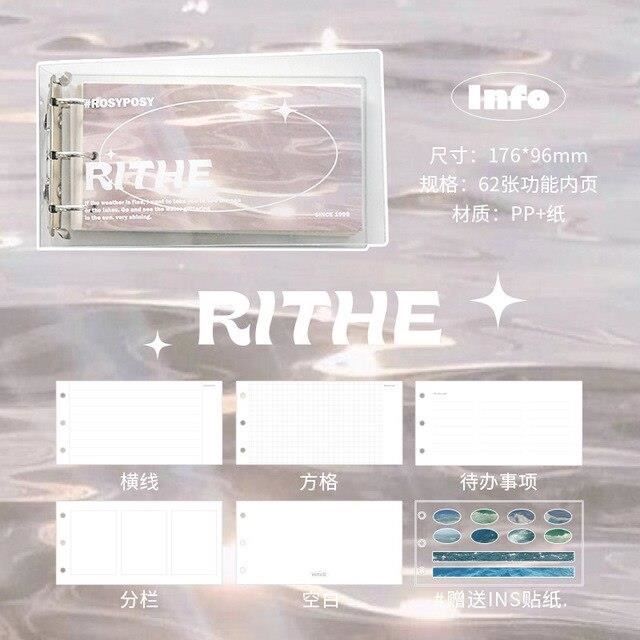 CAHIER,Rithe-176x96mm--Carnet de notes à feuilles mobiles 2022, cahier ...