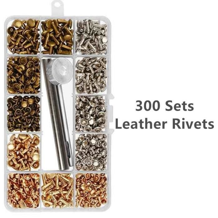 RIVET,without pliers--Lot de 300 Rivets métalliques tubulaires à Double ...