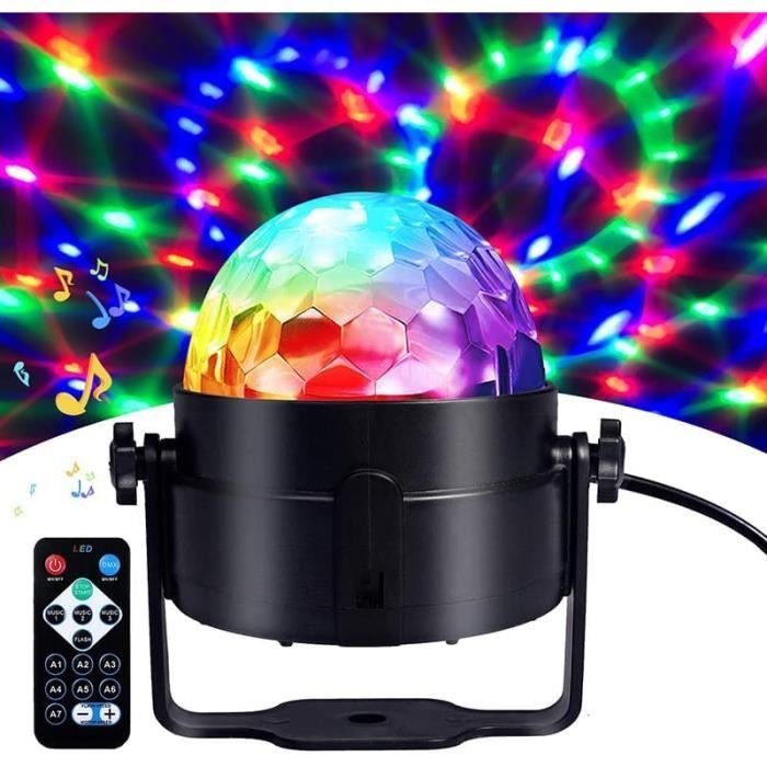 Boule disco rotative contrôlée par la musique avec 3 lumières de ...