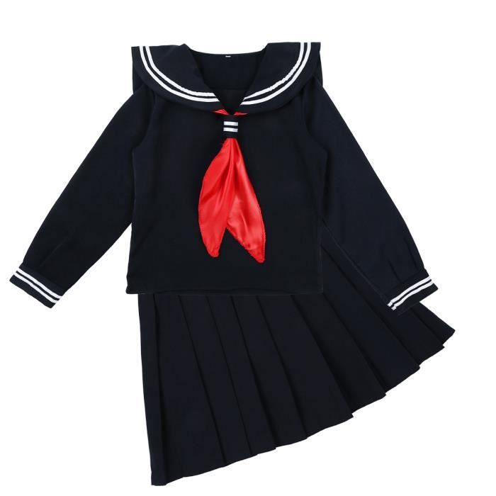 Femme Fille 3 Pcs Uniforme Scolaire Deguisement Écolière Japonaise