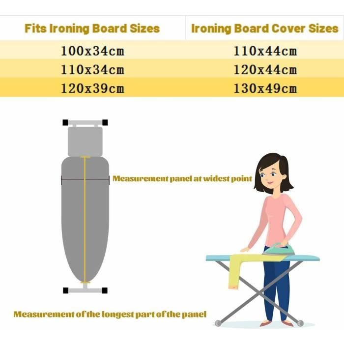 Housse De Table À Repasser Universelle,Couverture Planche À Repasse,Montage Rapide,Lavable En ...